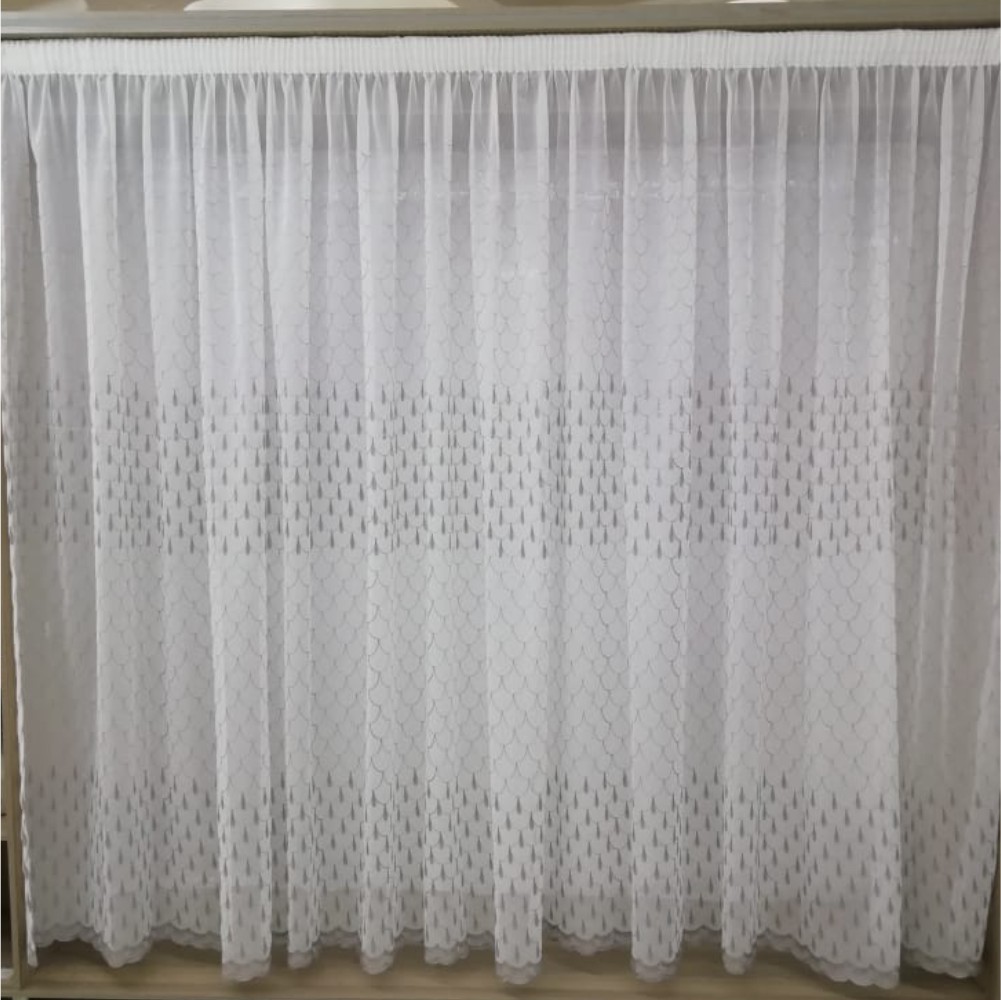 Linen Embroidered Voile 1735 Grey - Voil Centre