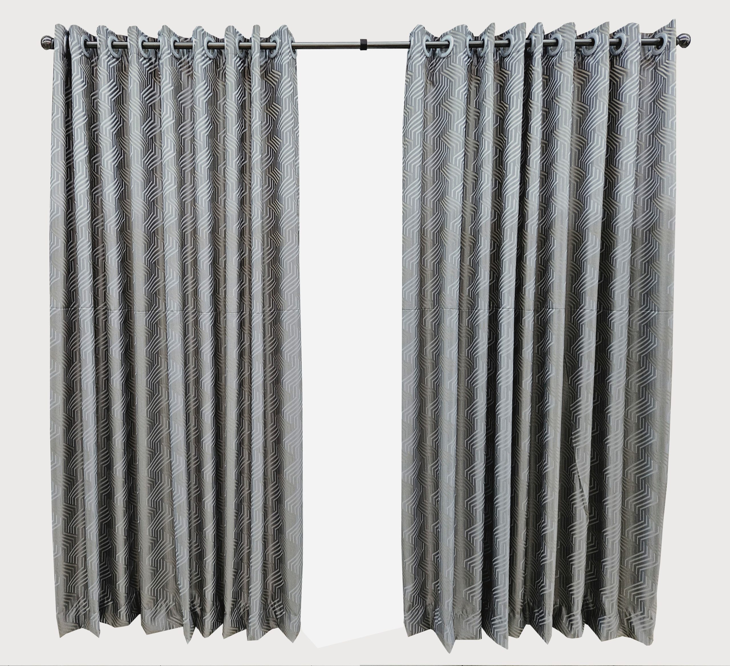 Elements Grey Eyelet Curtains Ready to Hang - Voil Centre