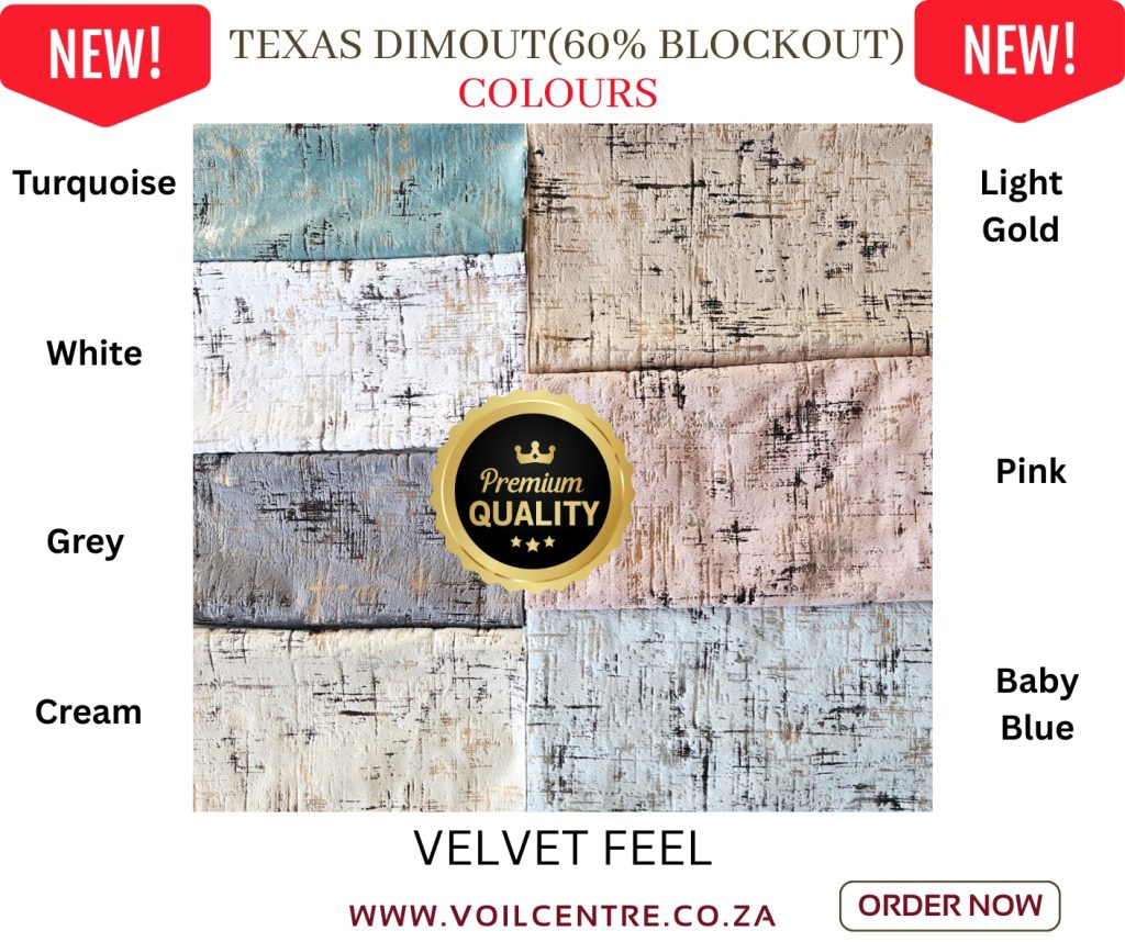 Texas DimOut Curtain(60% Blockout) - Velvet Feel - Voil Centre