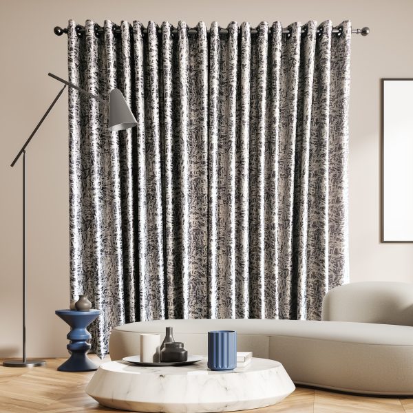 Geneva Grey Textured Velour Curtains - Smooth Glide Eyelet Rings - Voil ...